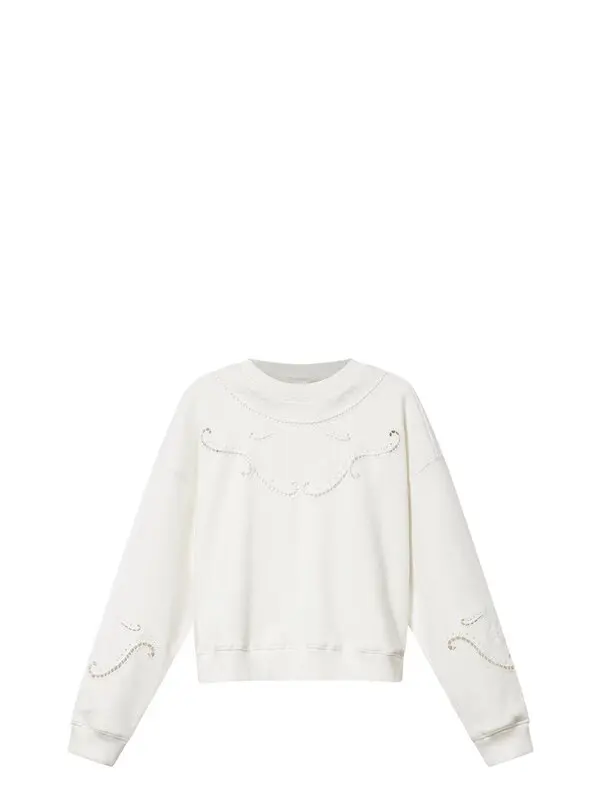 MARANT ETOILE Vella Embroidered Sweatshirt - Ecru