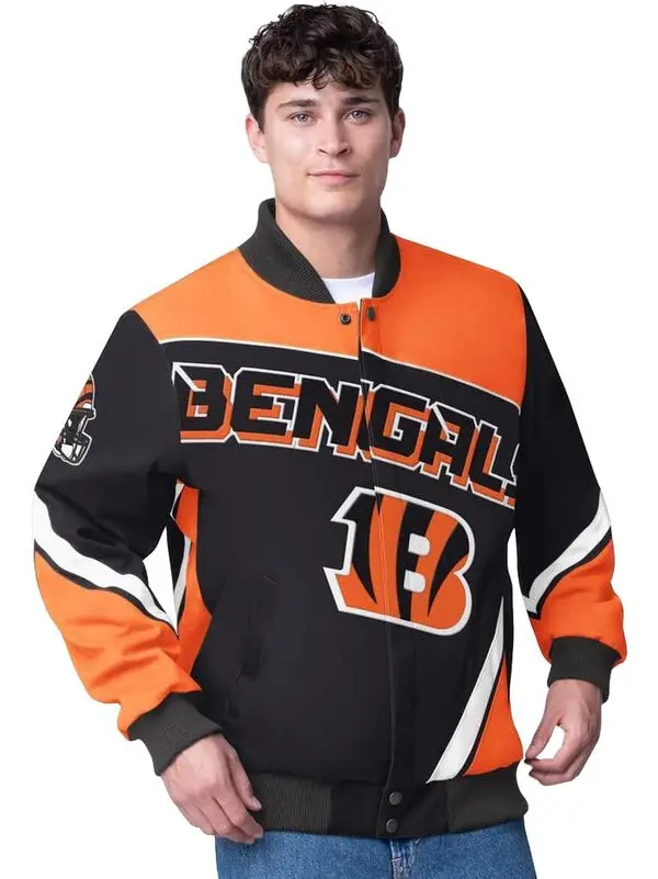 G-III EXTREME Cincinnati Bengals Maximum Racing Full-snap Jacket - Black