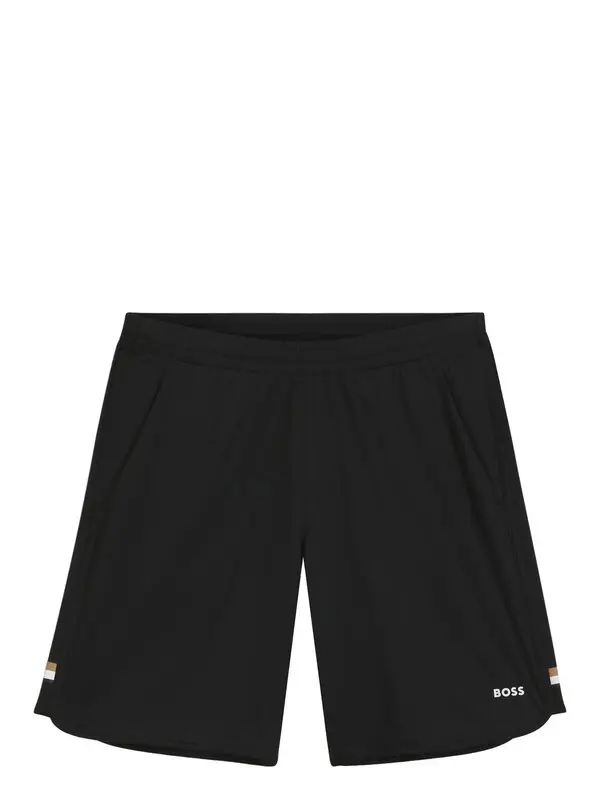 BOSS Active Stretch Fabric Shorts With Mesh Pocket Bags - Black