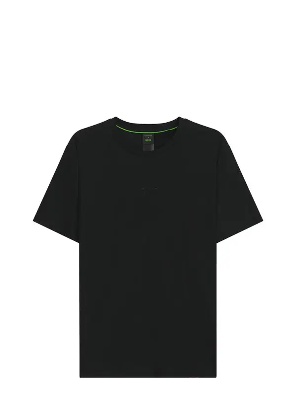 BOSS Porsche X Mercerized Cotton T-shirt With Glossy Logo - Black