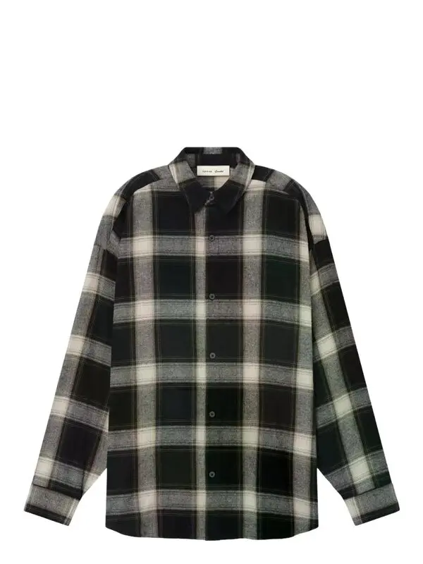 Fear Of God Plaid Pattern Logo-print Shirt - Black