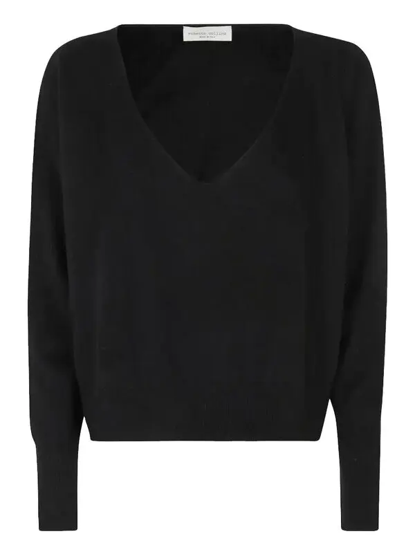 ROBERTO COLLINA V-neck Knitted Sweater - Black