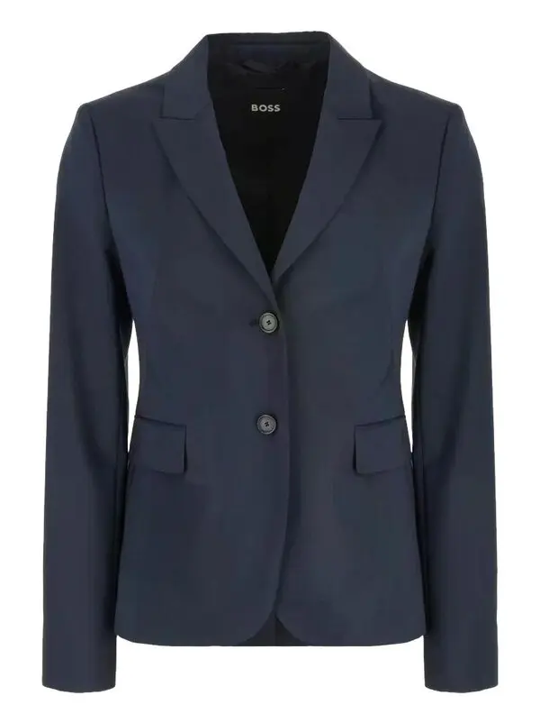 Hugo Boss Single-breasted Jacket With Button Fastening - Blue