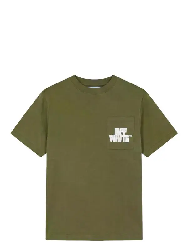 Off-White Logo-print Pocket T-shirt - Green