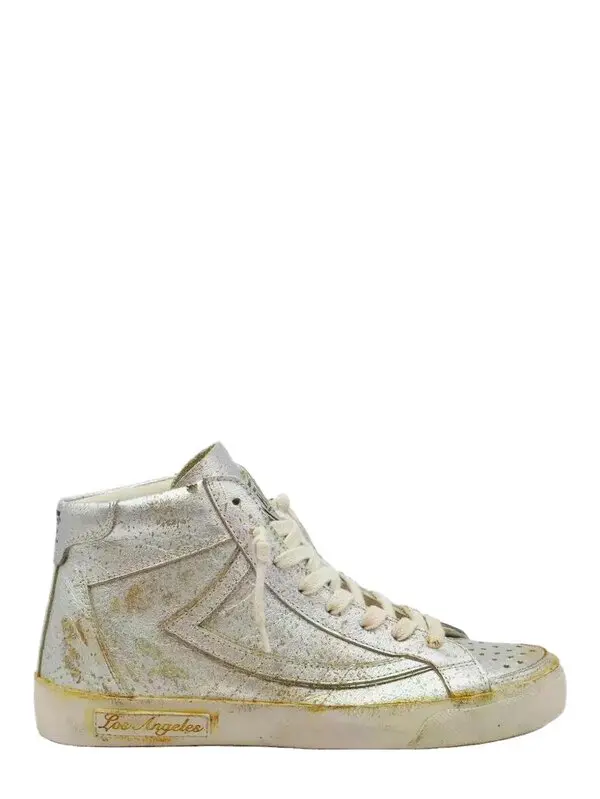 HTC LOS ANGELES Vipers Distressed High-top Sneakers - Silver