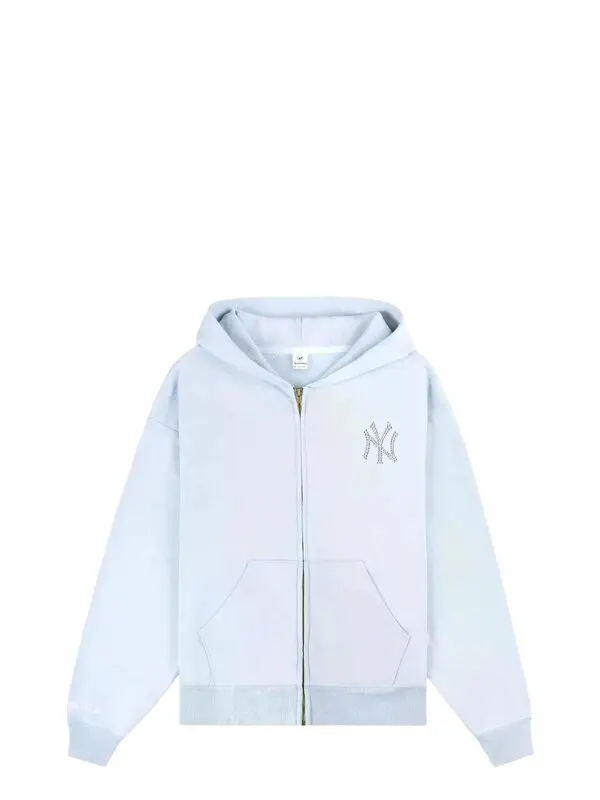 SPORTY & RICH Yankees Crystal Hoodie - Blue