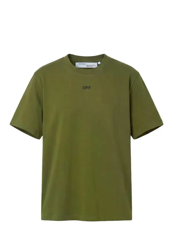 Off-White Arrows-patch Logo-print T-shirt - Green