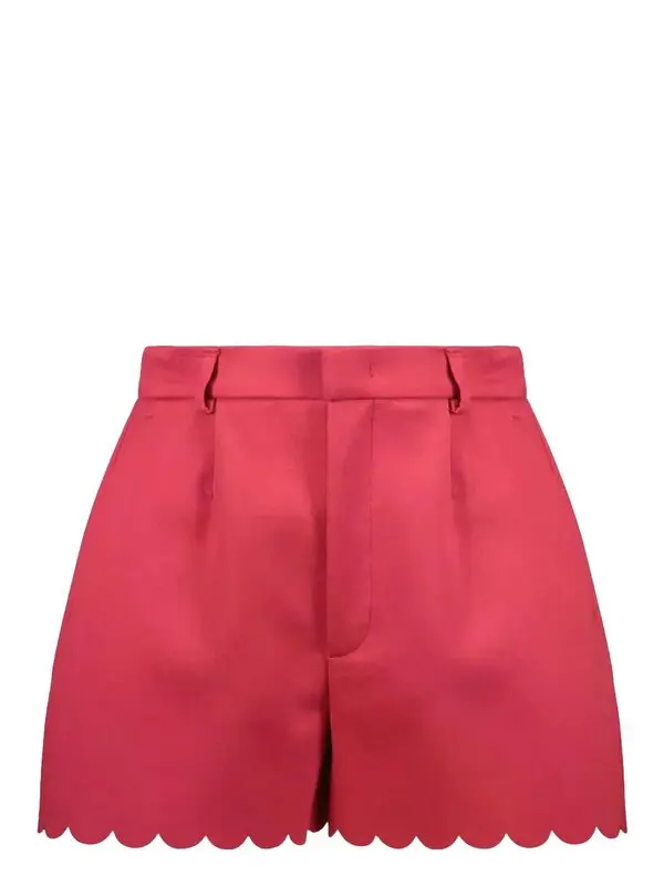 Red Valentino Scalloped-hem Shorts - Red