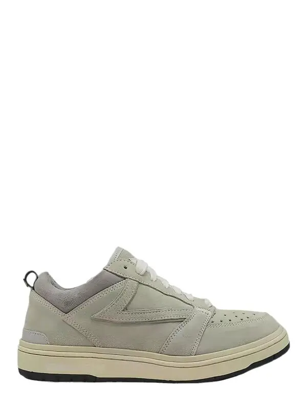 HTC LOS ANGELES Starlight Suede Sneakers With Star Perforations - Neutrals