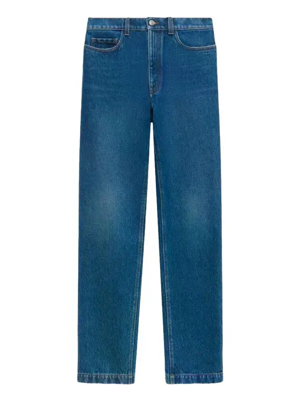 Marni Logo Patch Straight-leg Jeans - Blue