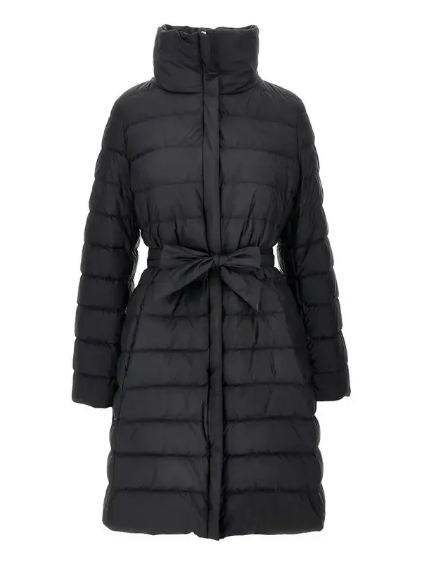 Max Mara Quilted Belted High Neck Puffer Jacket - Black