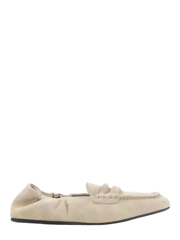 Miu Miu Suede Elasticated Loafers - Neutrals