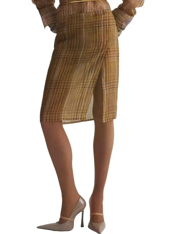MUGLER Organza Wrap Skirt - Neutrals