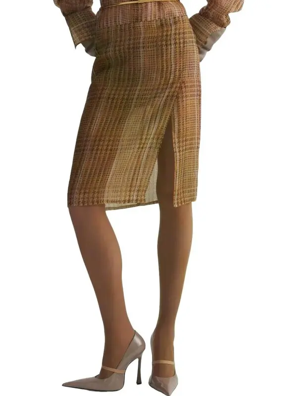 MUGLER Organza Wrap Skirt - Neutrals