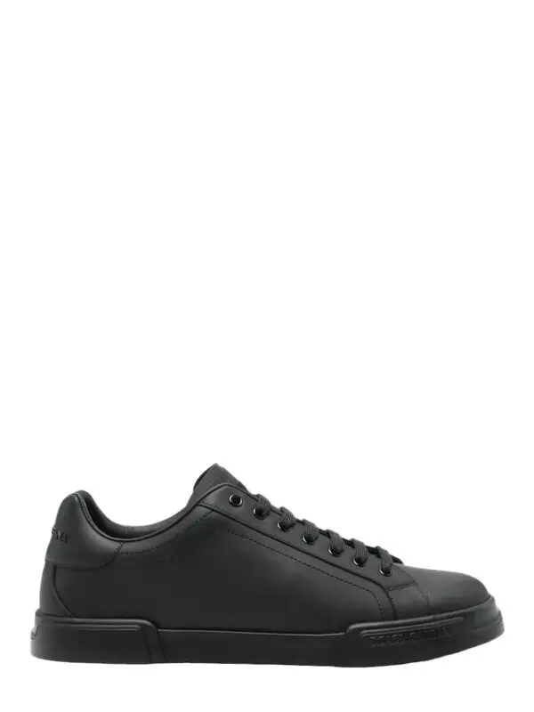 Dolce & Gabbana Portofino Leather Sneakers - Black