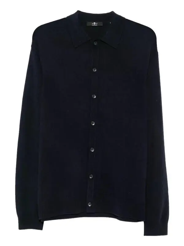 7 For All Mankind Knitted Button-up Shirt - Blue