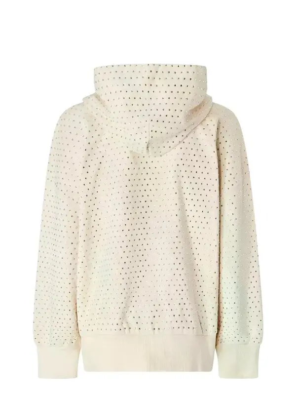 Pinko Embellished Zip-up Hoodie - Neutrals