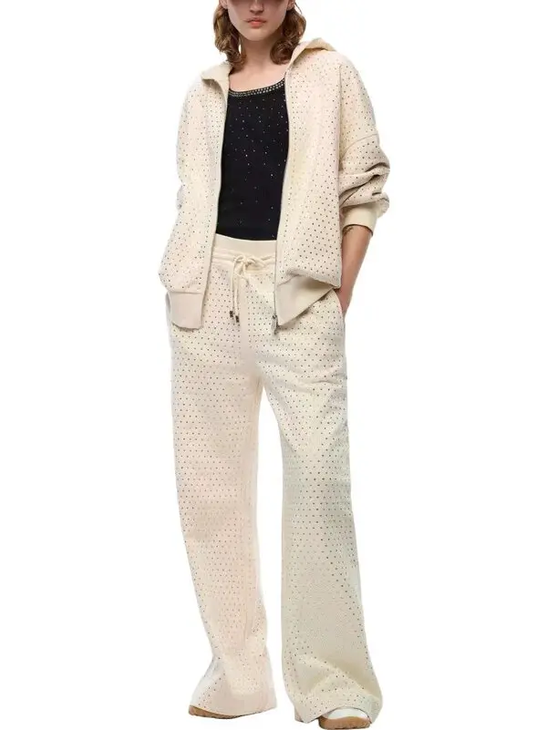 Pinko Embellished Zip-up Hoodie - Neutrals