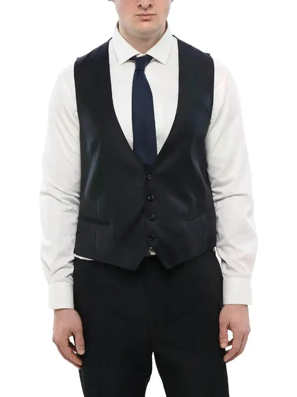 Corneliani Academy Martingale Wool Waistcoat - Blue