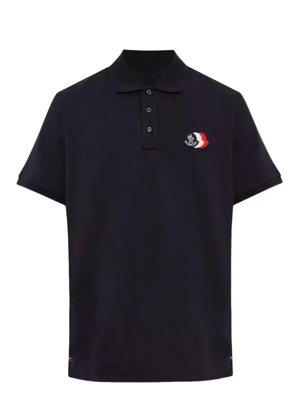 Moncler Logo-patch Short-sleeve Polo Shirt - Blue