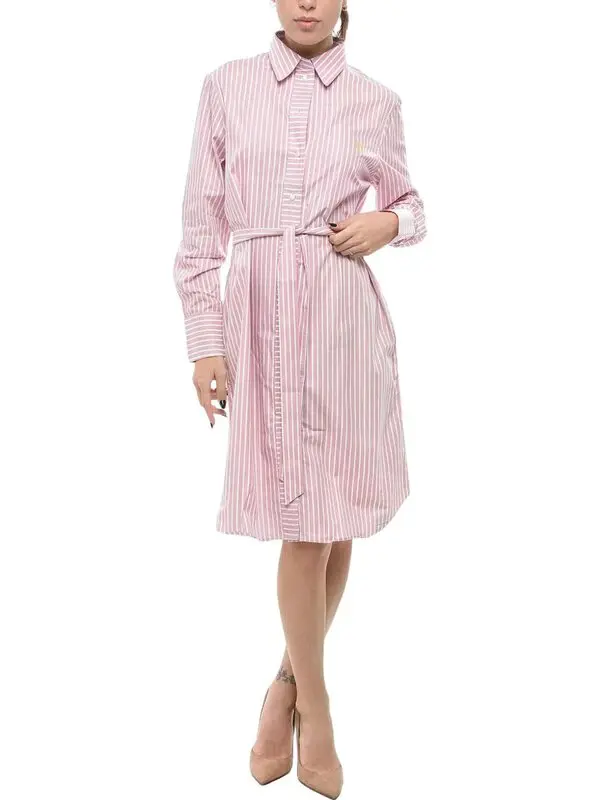 INES DE LA FRESSANGE PARIS Striped Midi Shirt Dress - Pink