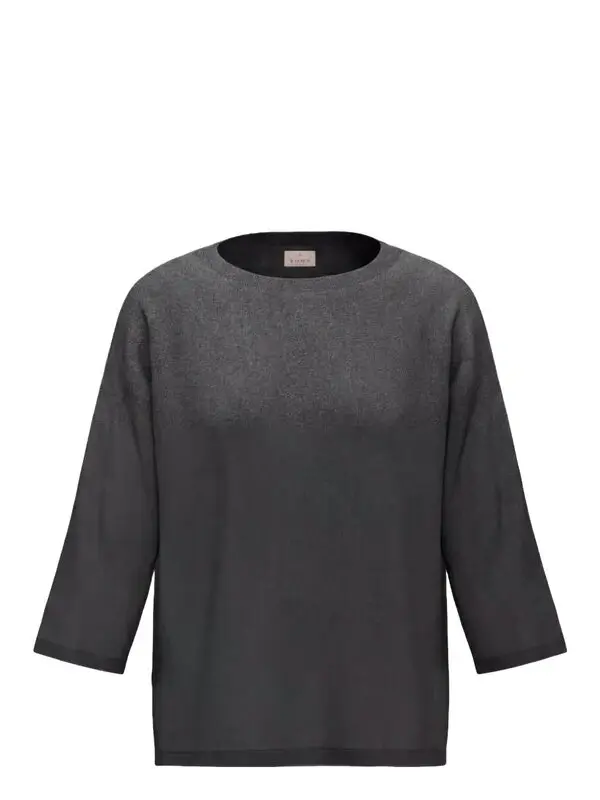 Marella Three-quarter Sleeve Crew Neck Top - Grey