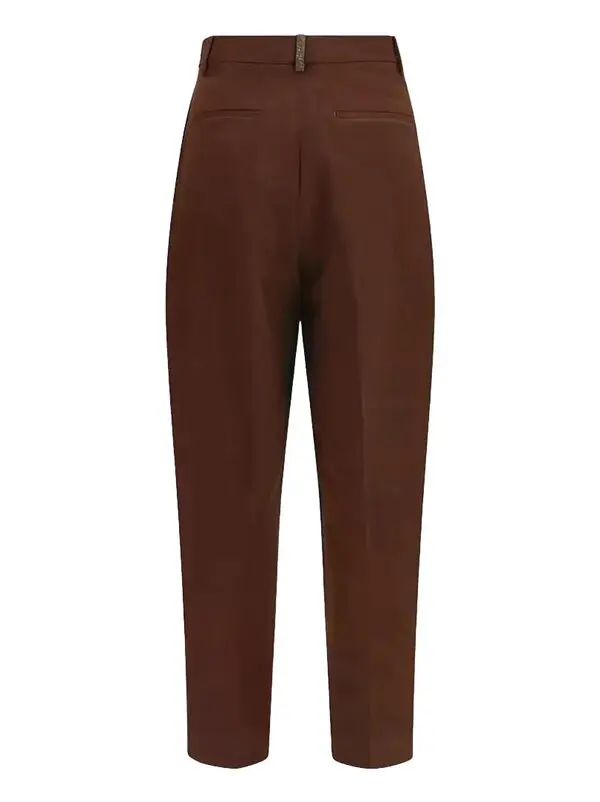 Fabiana Filippi Pleated Tapered Trousers - Brown