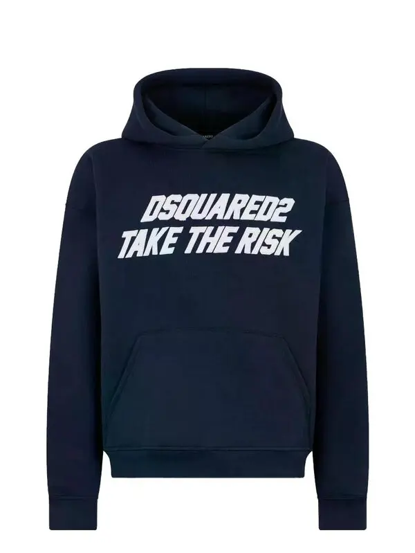 Dsquared2 Slogan Print Relaxed-fit Hoodie - Blue