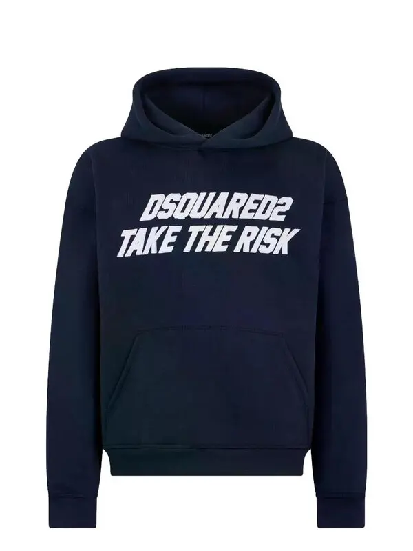 Dsquared2 Slogan Print Relaxed-fit Hoodie - Blue