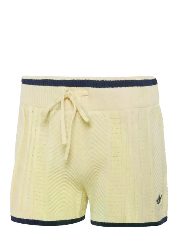 Adidas Chevron Knit Drawstring Shorts - Neutrals