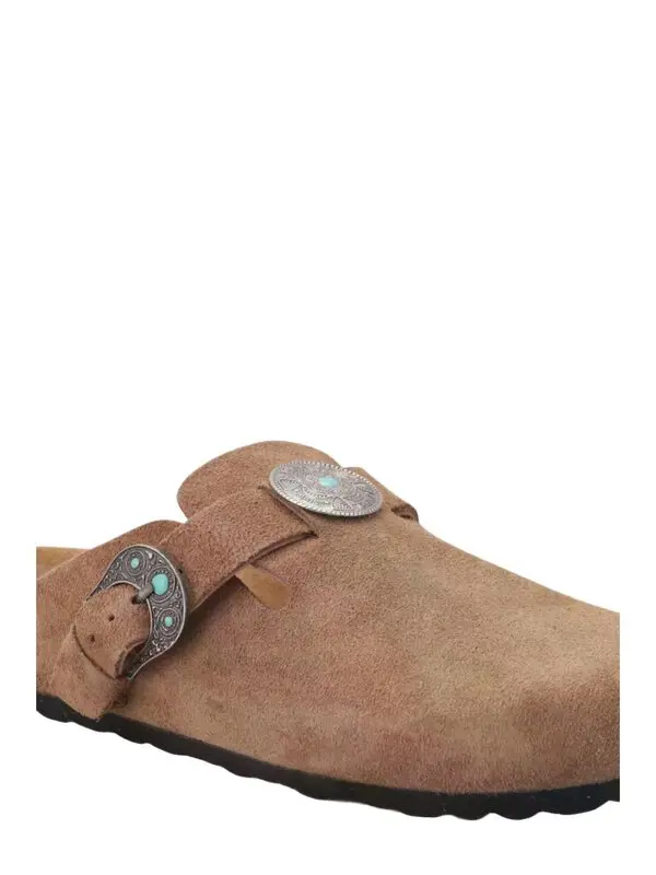 TAJI Caribe Buckled Mules - Neutrals