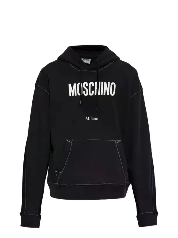 Moschino Print Hoodie - Black