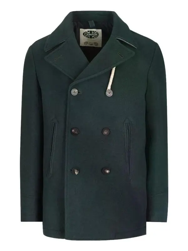 CAMPLIN Double-breasted Peacoat - Green
