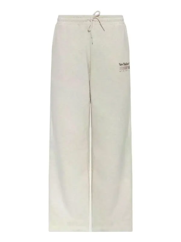 NEW BALANCE Track Pants With Logo Print And Drawstring Waistband - Neutrals