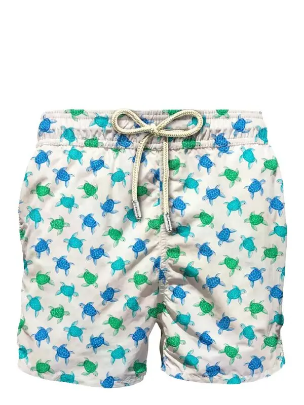 MC2 SAINT BARTH Turtle Pattern Swim Shorts - Neutrals