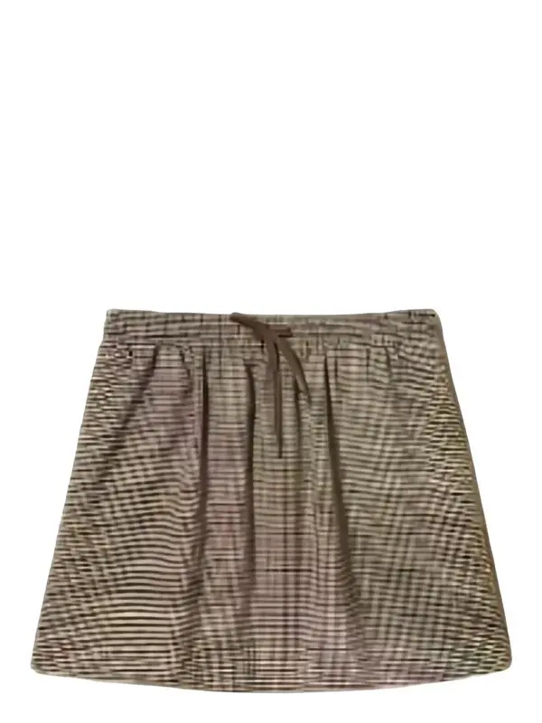 TWINSET Check Drawstring Mini Skirt - Brown