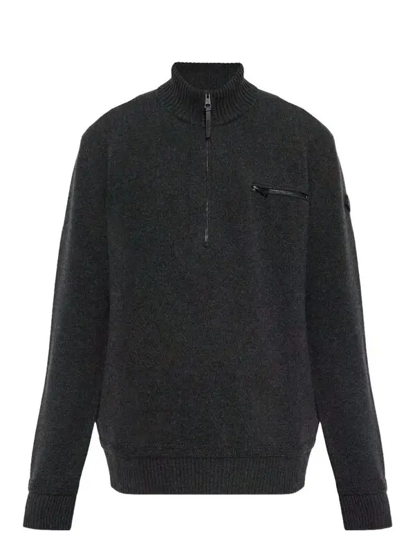 Moncler Half-zip Chest Pocket Sweater - Grey