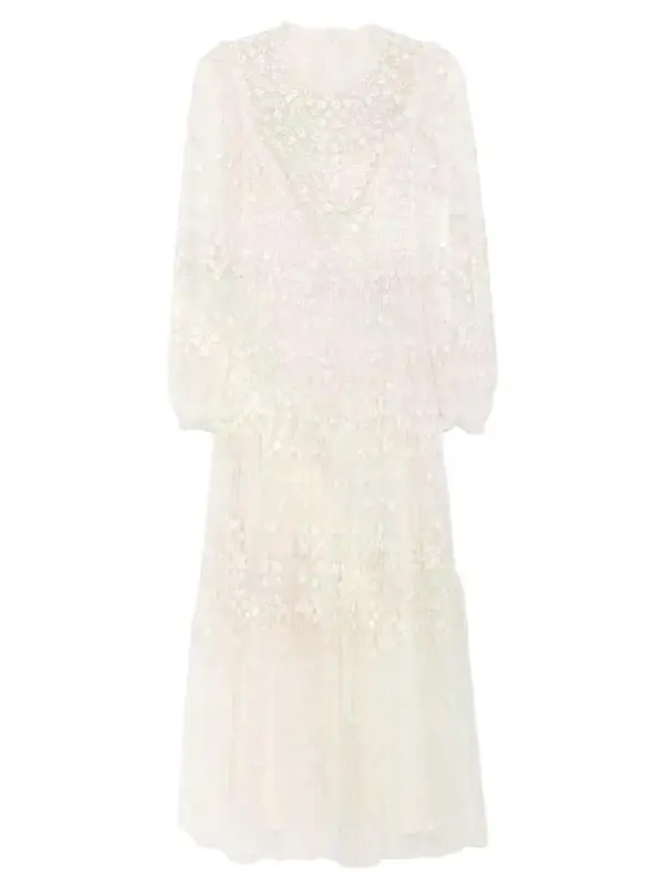 NEEDLE & THREAD Clover Ankle Gown - Neutrals