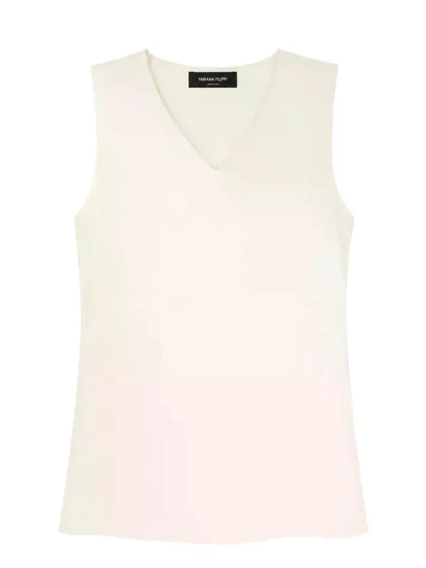 Fabiana Filippi V-neck Sleeveless Blouse - White