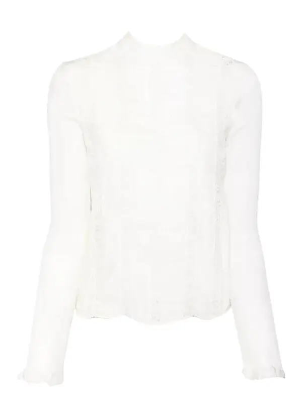 Bally Button-back Ruffled Shirt - Neutrals