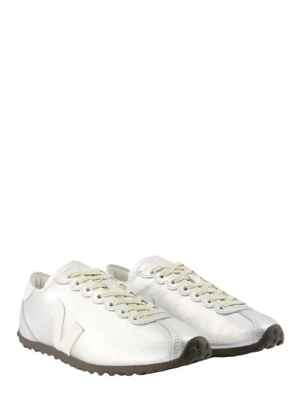 VEJA Cateyes Metallic Leather Sneakers - Silver