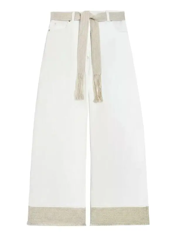 Agnona Wide Leg Trousers - White