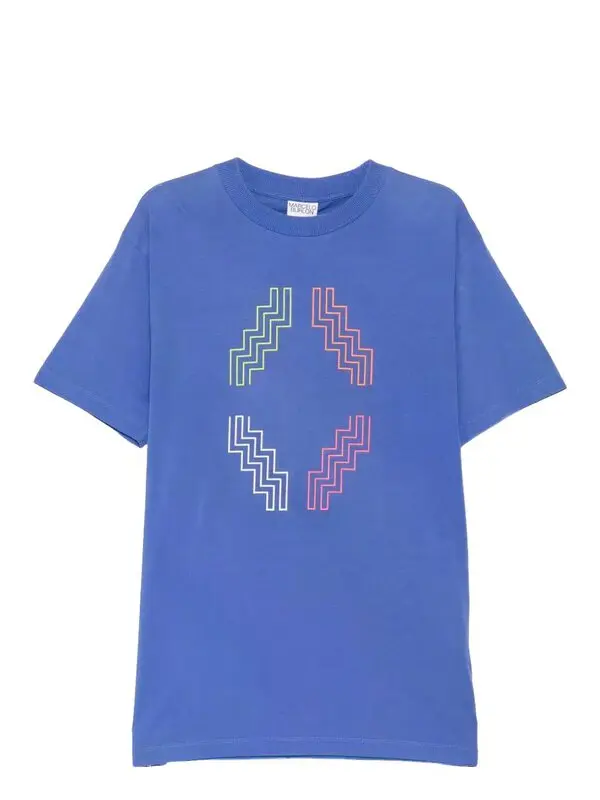 COUNTY OF MILAN Outline Cross Basic T-shirt - Blue