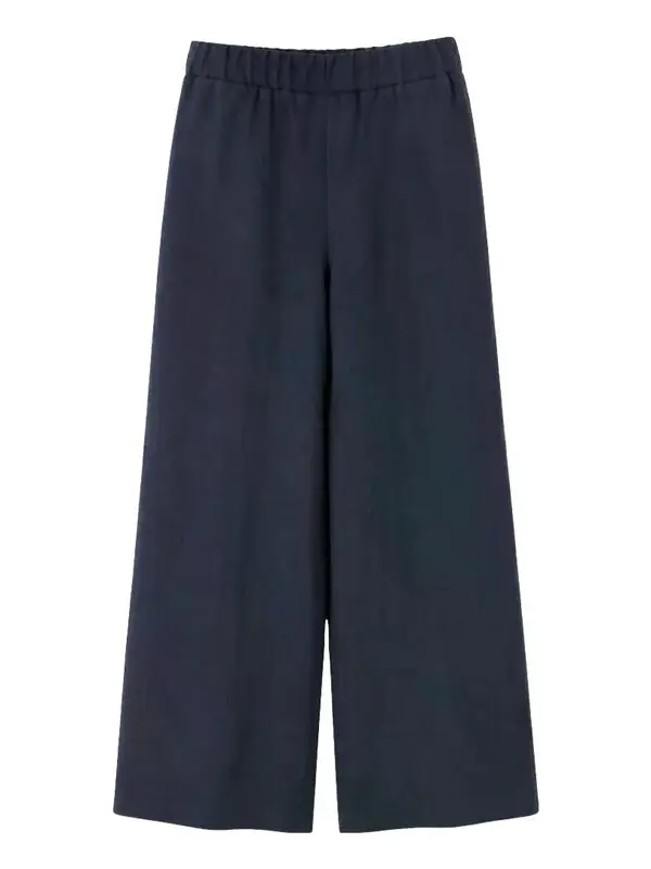 GRAN SASSO Elasticated Waist Wide-leg Trousers - Blue