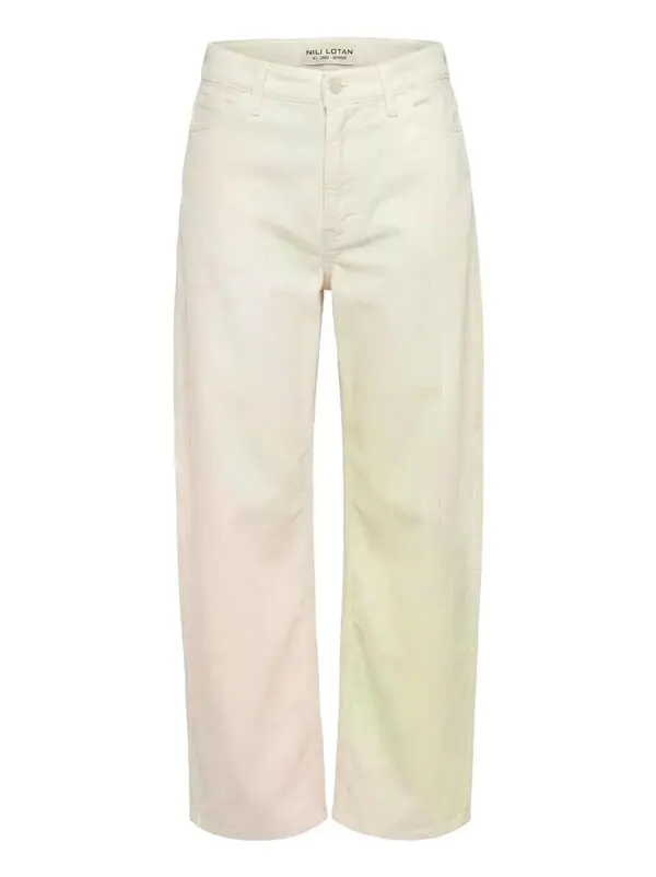 NILI LOTAN Stone Beige Cotton Wide-leg Trousers - Neutrals