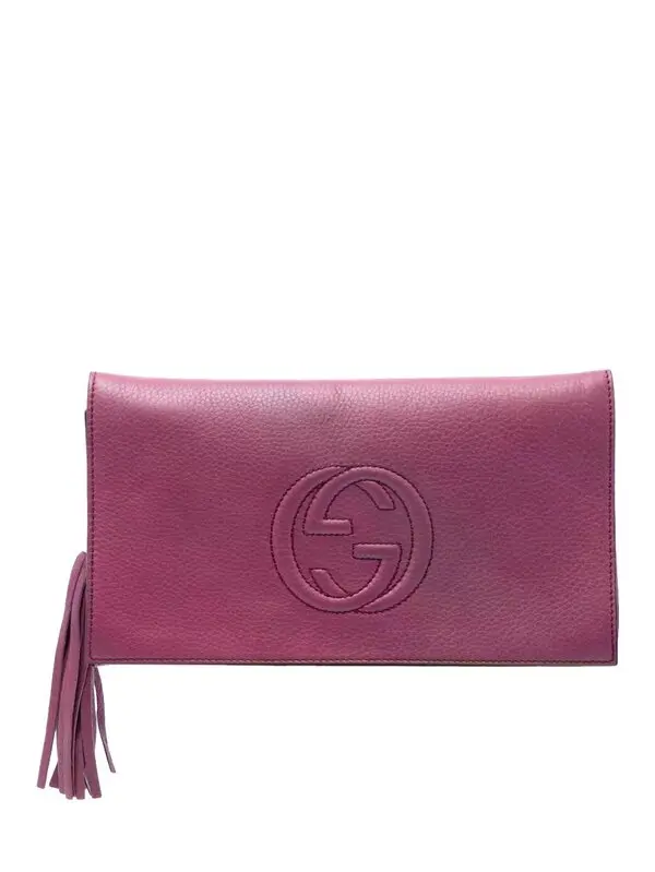 Gucci Leather Soho Disco Clutch Bag - Pink