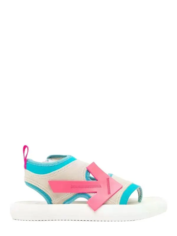 Off-White Arrows Motif Panelled Sandals - Grey