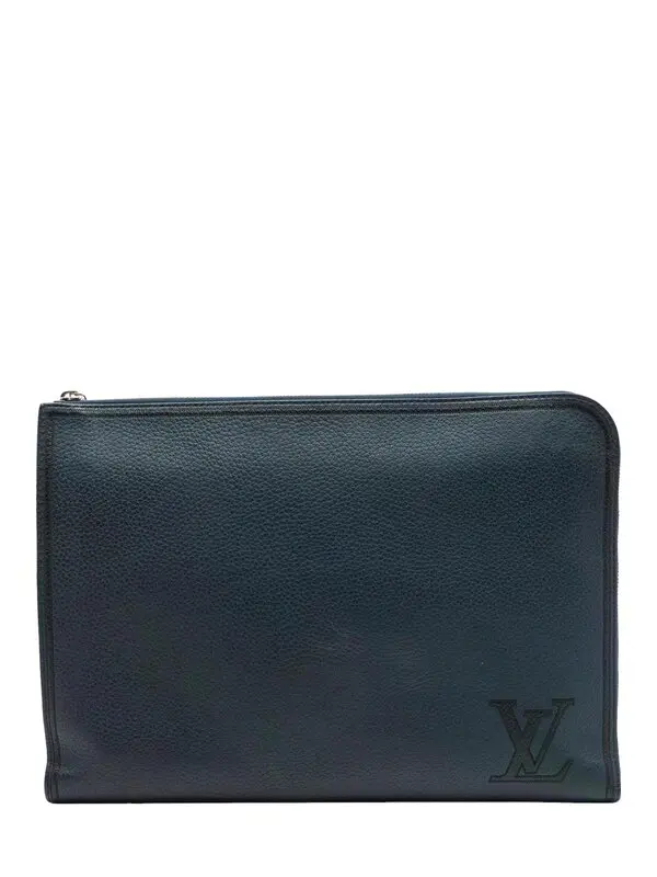 LOUIS VUITTON Taurillon Pochette Jour Gm Clutch Bag - Blue