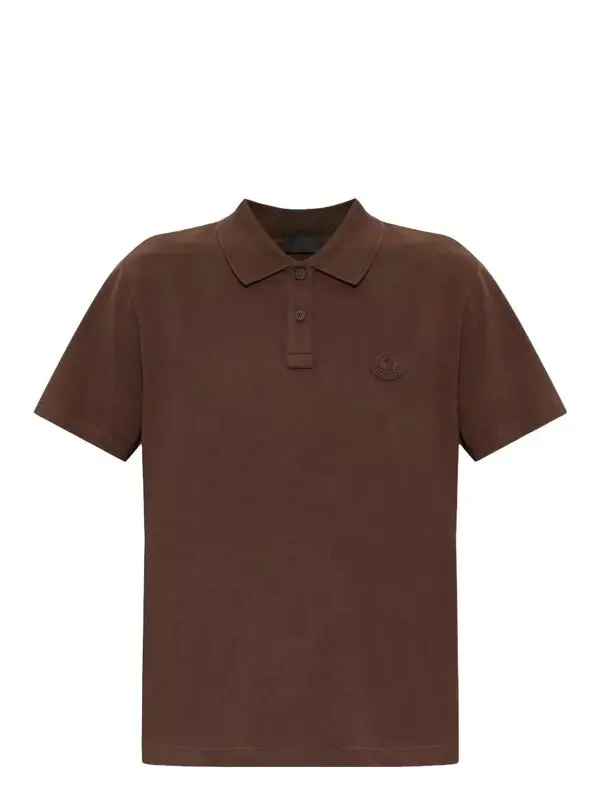 Moncler Logo Patch Polo Shirt - Brown
