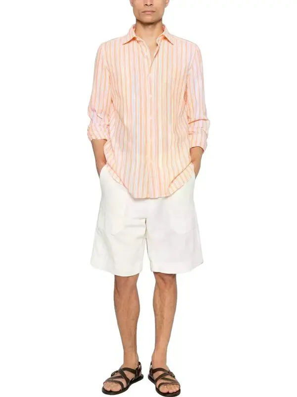 LUIGI BORRELLI Rio Stripe-pattern Shirt - Orange